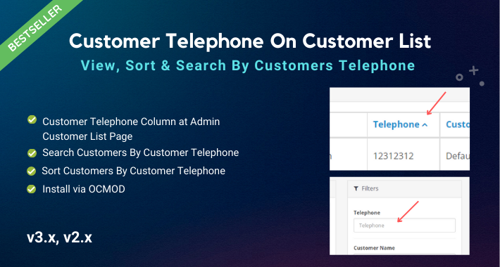 Opencart Customer Telephone On Customer List with Search Filter ...